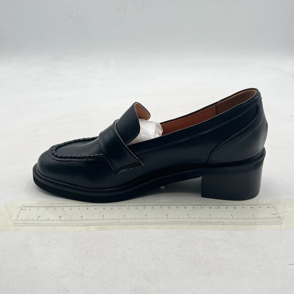 Shoes | Black Formal Closed Toe Loafer Block Low Heel Slip On Pump Wide ...